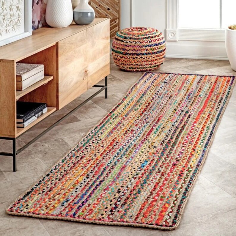 9x12.8x10.6x9.10x10 Handmade Multi Natural Jute Rug, Scallop Edge ...