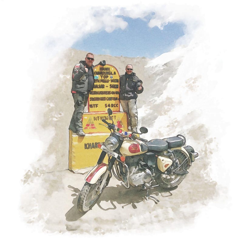 Bespoke Motorcycle Sketch With Watercolour - Digital Download - Hand ...