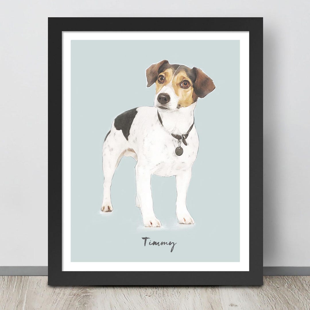 Bespoke Pet Portrait Sketch From Photo With Watercolour- Hand Drawn and ...