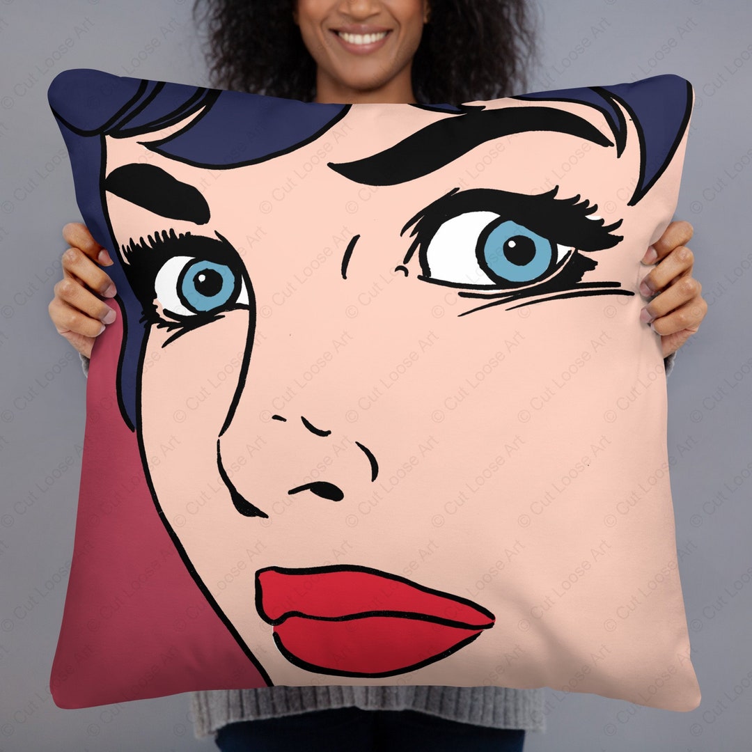 Pop Art Girl - Rizzo - Soft Fabric Cushion Cover - Etsy