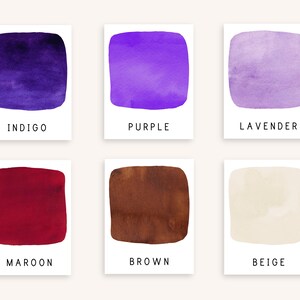 20 Color Cards Watercolor Early Learning Flashcards Montessori Cards ...