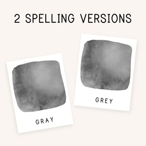 20 Color Cards Watercolor Early Learning Flashcards Montessori Cards ...