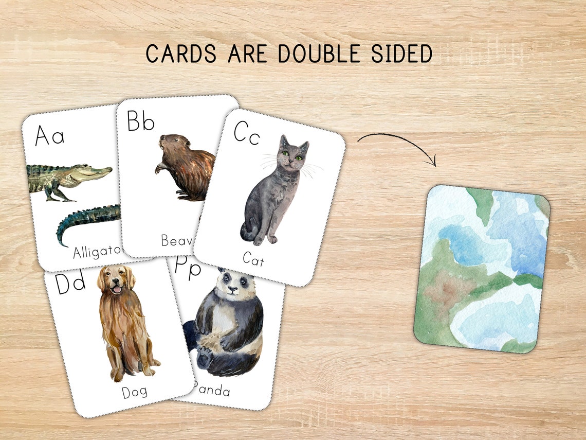 Animal Alphabet Flashcards Montessori Alphabet Resource Animal ABC ...