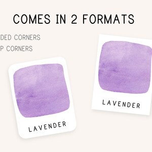 20 Color Cards Watercolor Early Learning Flashcards Montessori Cards ...