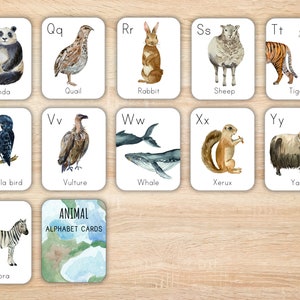 Animal Alphabet Flashcards Montessori Alphabet Resource Animal ABC ...