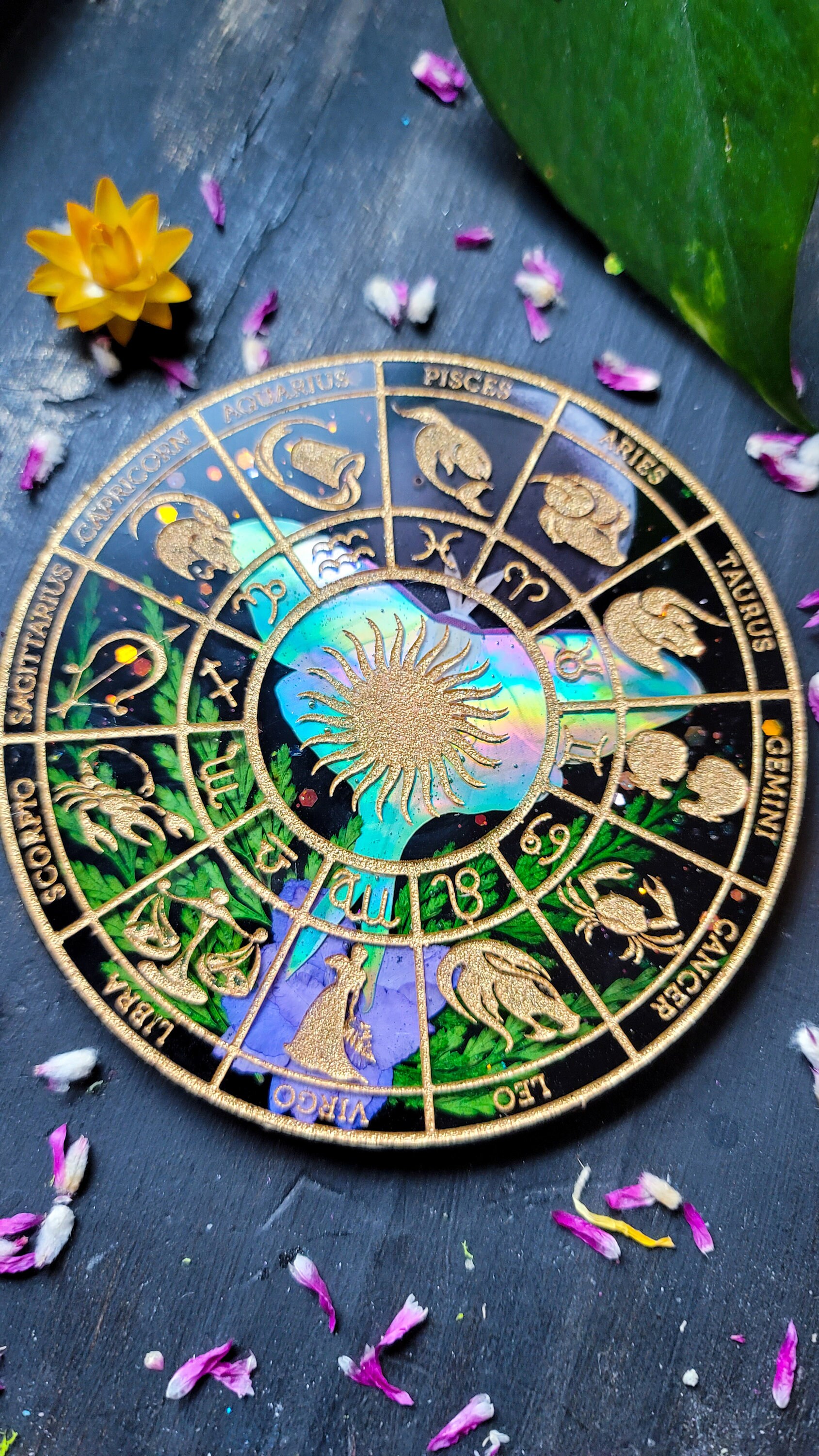Zodiac Wheel Zodiac Board Astrology Unique Art Unique - Etsy UK