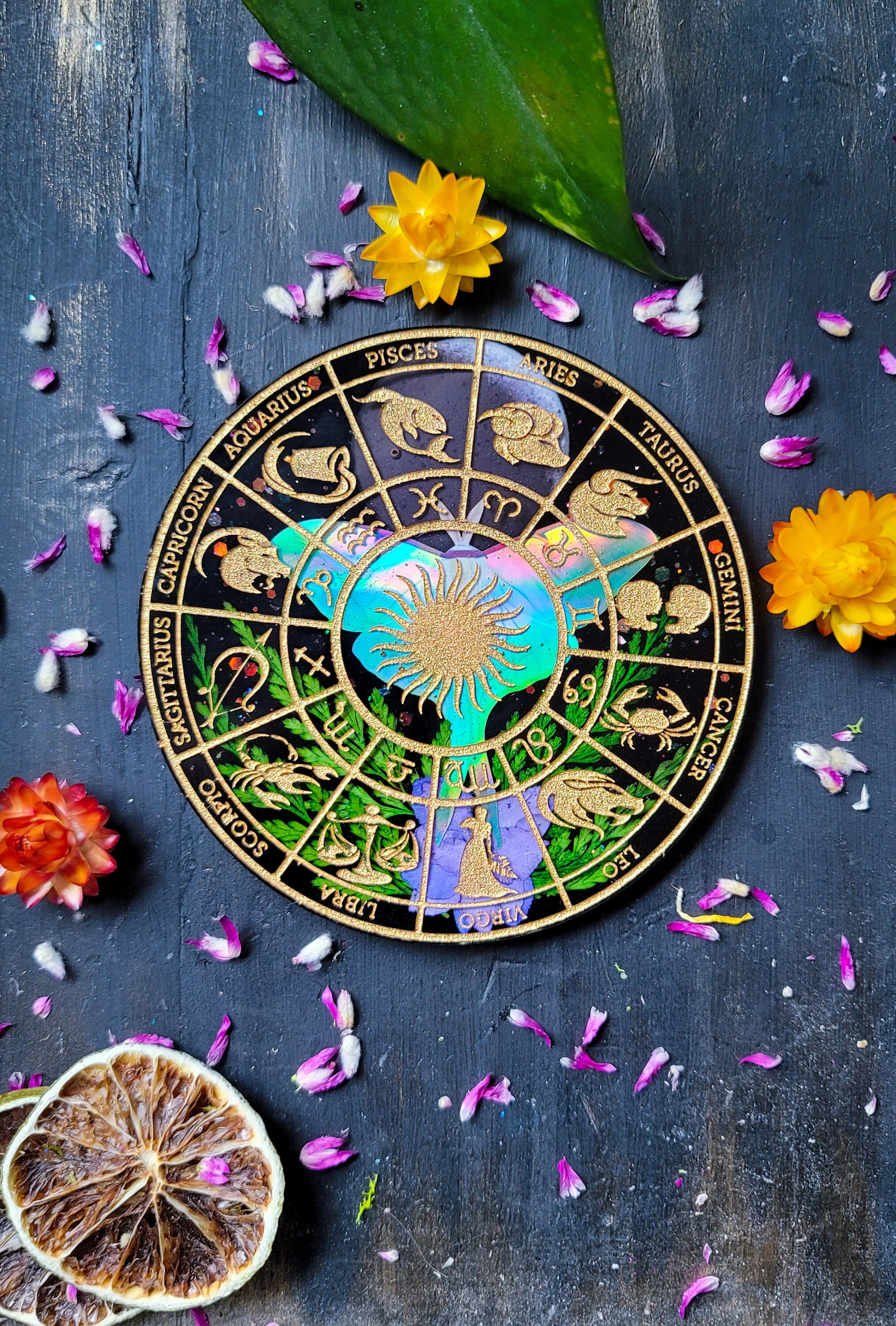 Zodiac Wheel Zodiac Board Astrology Unique Art Unique - Etsy UK
