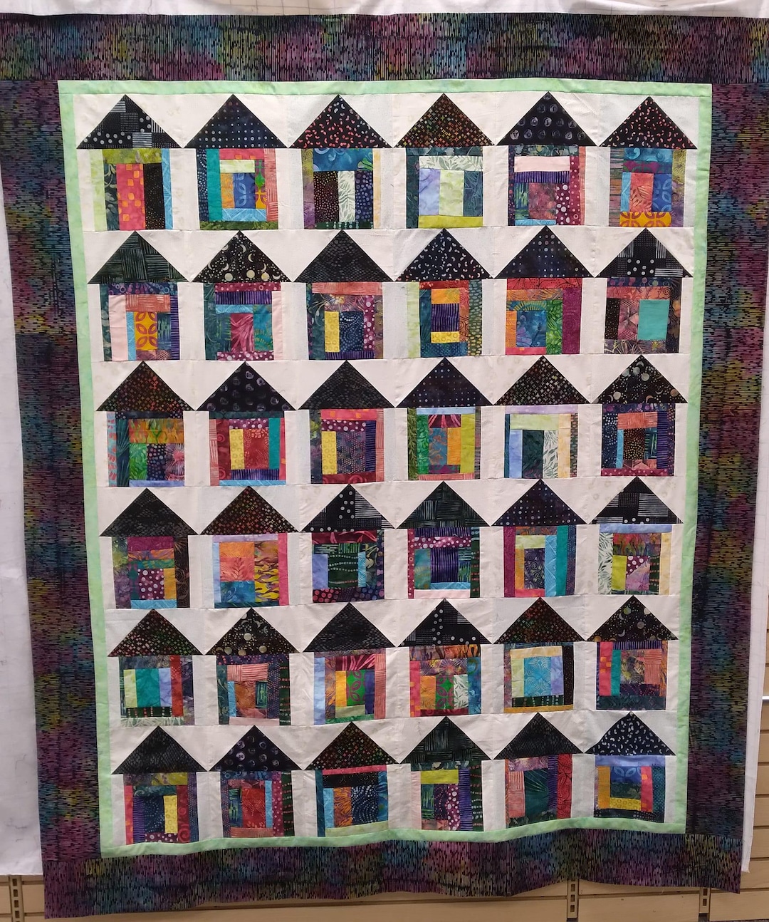 Scrappy Houses, Any Size, Stringpiecing, Strip Pieced, Pdf Download ...