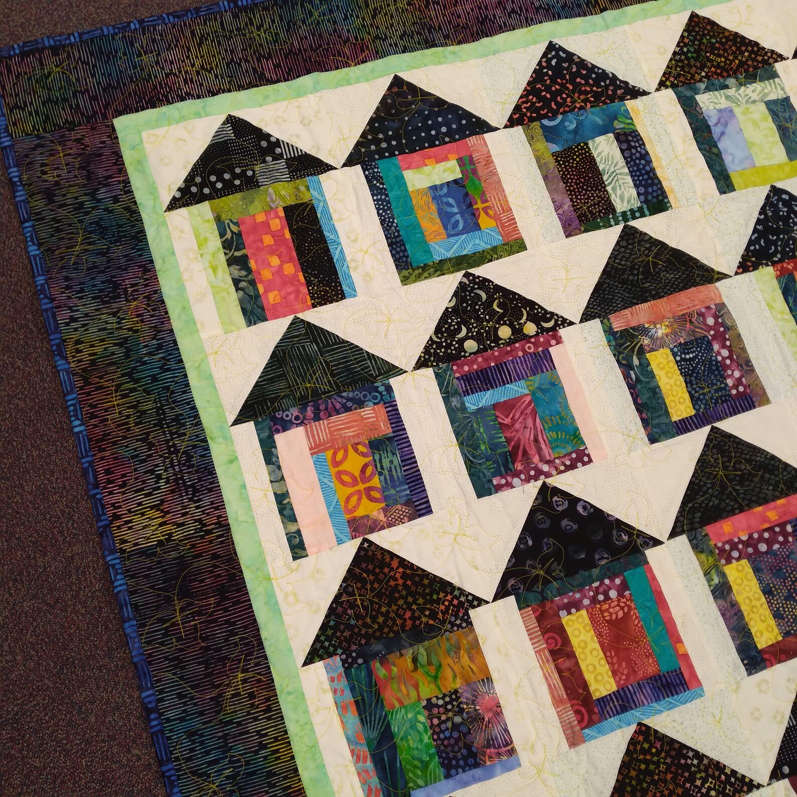 Scrappy Houses, Any Size, Stringpiecing, Strip Pieced, Pdf Download ...