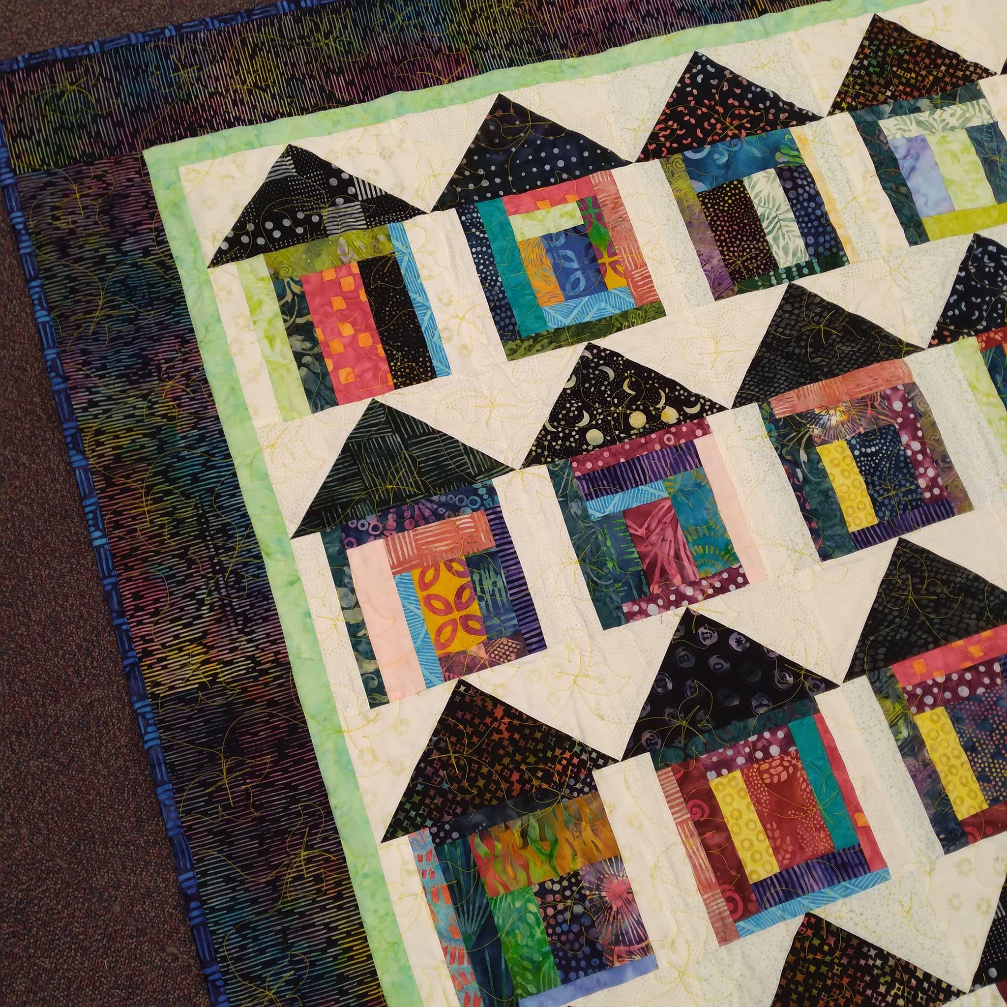 Scrappy Houses, Any Size, Stringpiecing, Strip Pieced, Pdf Download ...