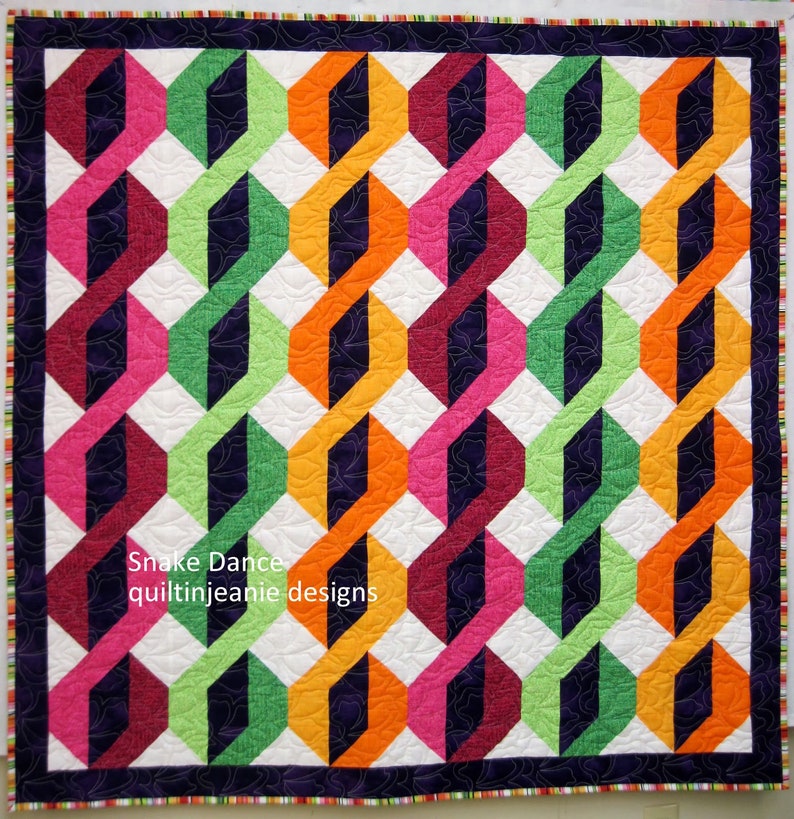 Snake Dance Quilt Pattern: Throw or Twin Size (PDF Pattern) - Etsy