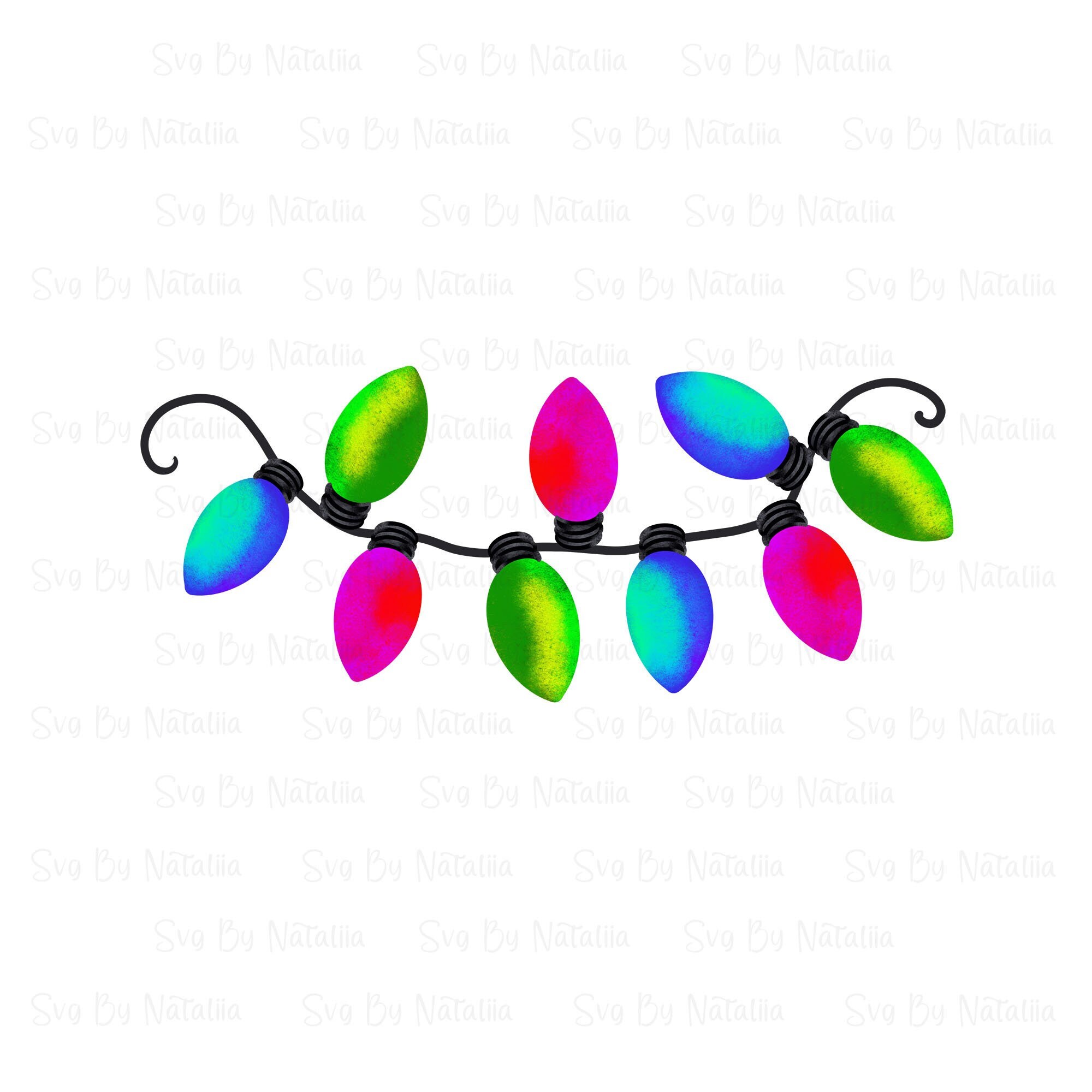 Christmas Lights Sublimation Png Design Download, Christmas Kids Png ...