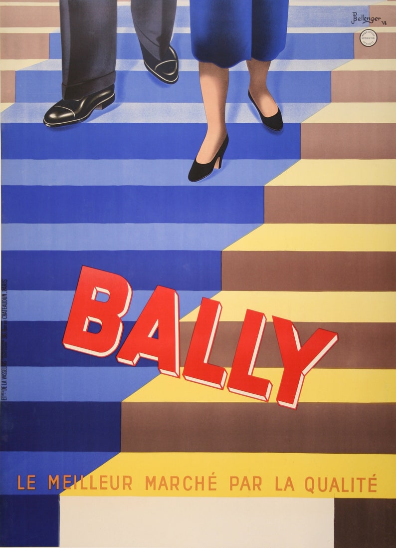 Original Bally Poster 1938 by Bellenger - Feet and Stairs - Etsy