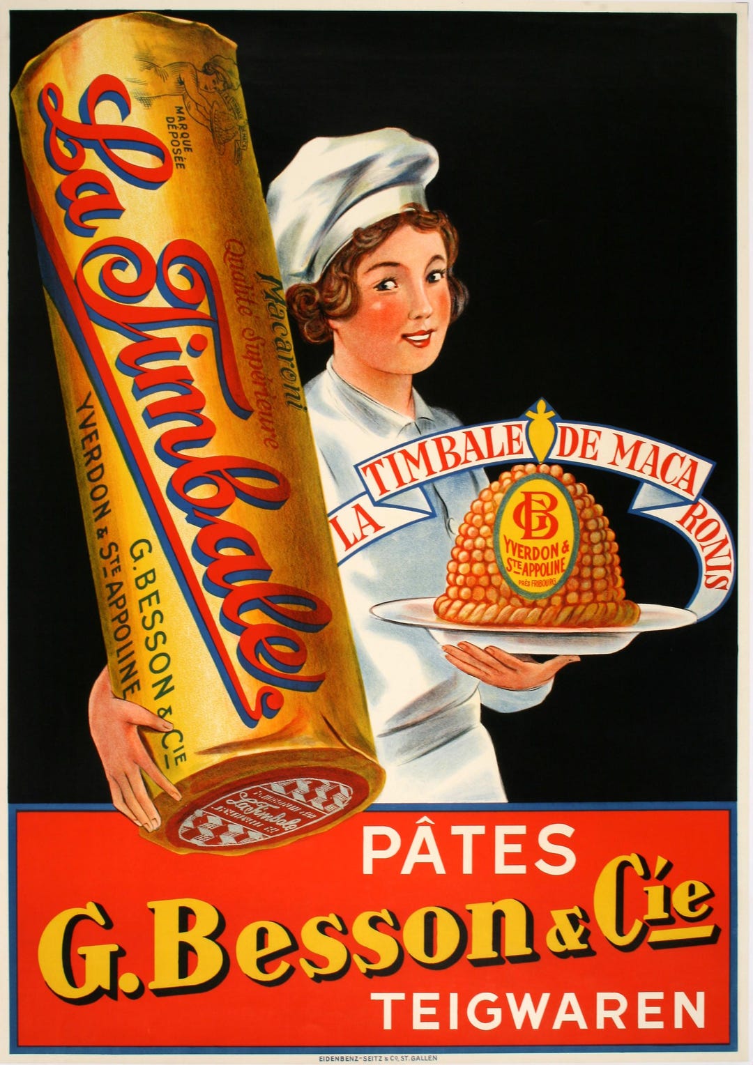 La Timbale Original Swiss Vintage Poster for Pasta C1930 - Etsy