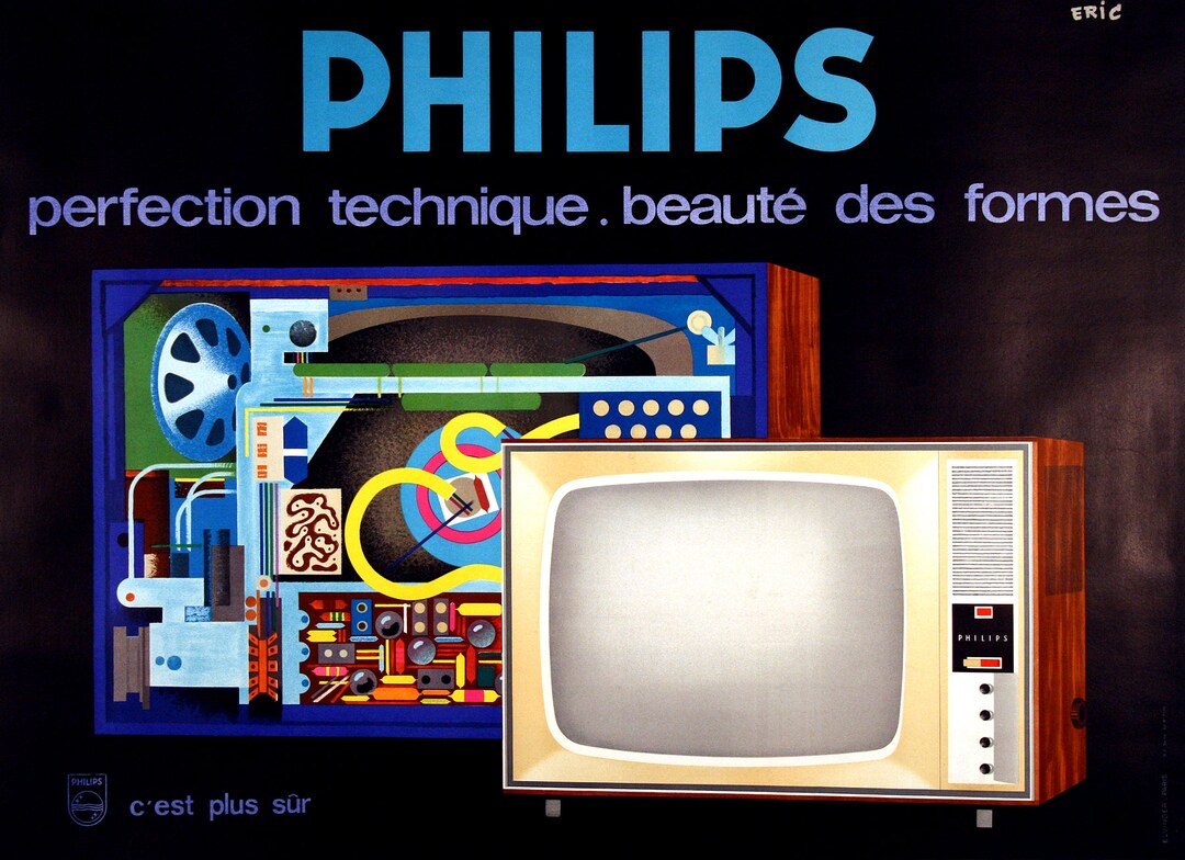 Original Philips Poster by Eric C1960 - Perfection Technique - Etsy