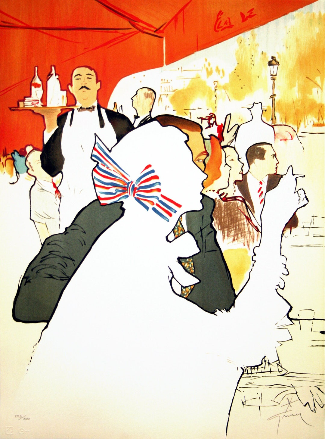 Rene Gruau Hand Signed and Numbered Print C1989 Bistro - Etsy