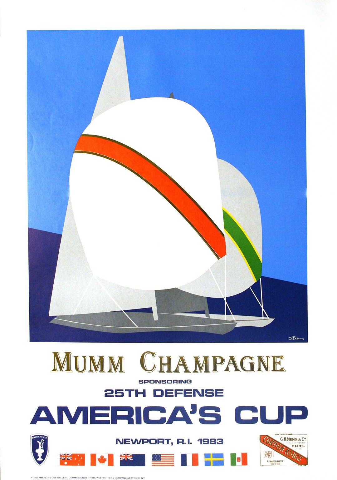 Original Mumm Champagne Poster for 1983 America's Cup Races - Etsy