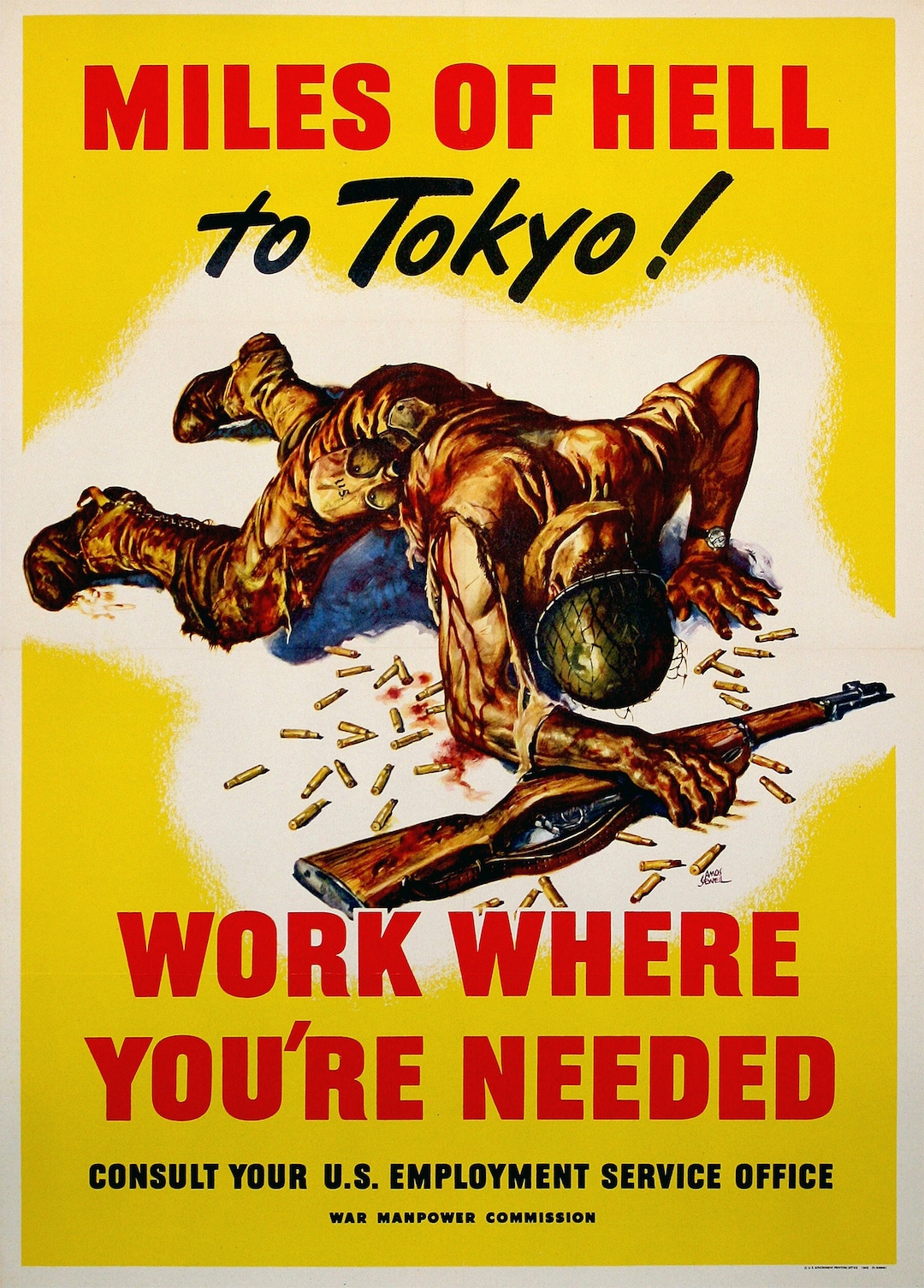 Miles of Hell to Tokyo Poster by Amos Sewell Original Vintage Wwll - Etsy