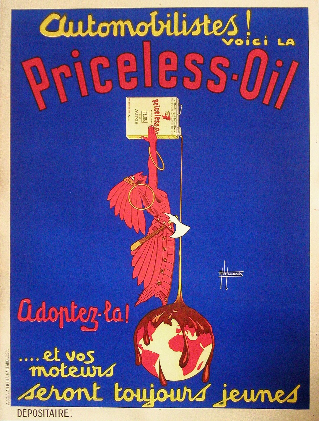Original Vintage Priceless Oil Poster by Georges De Laurencin C1930 ...