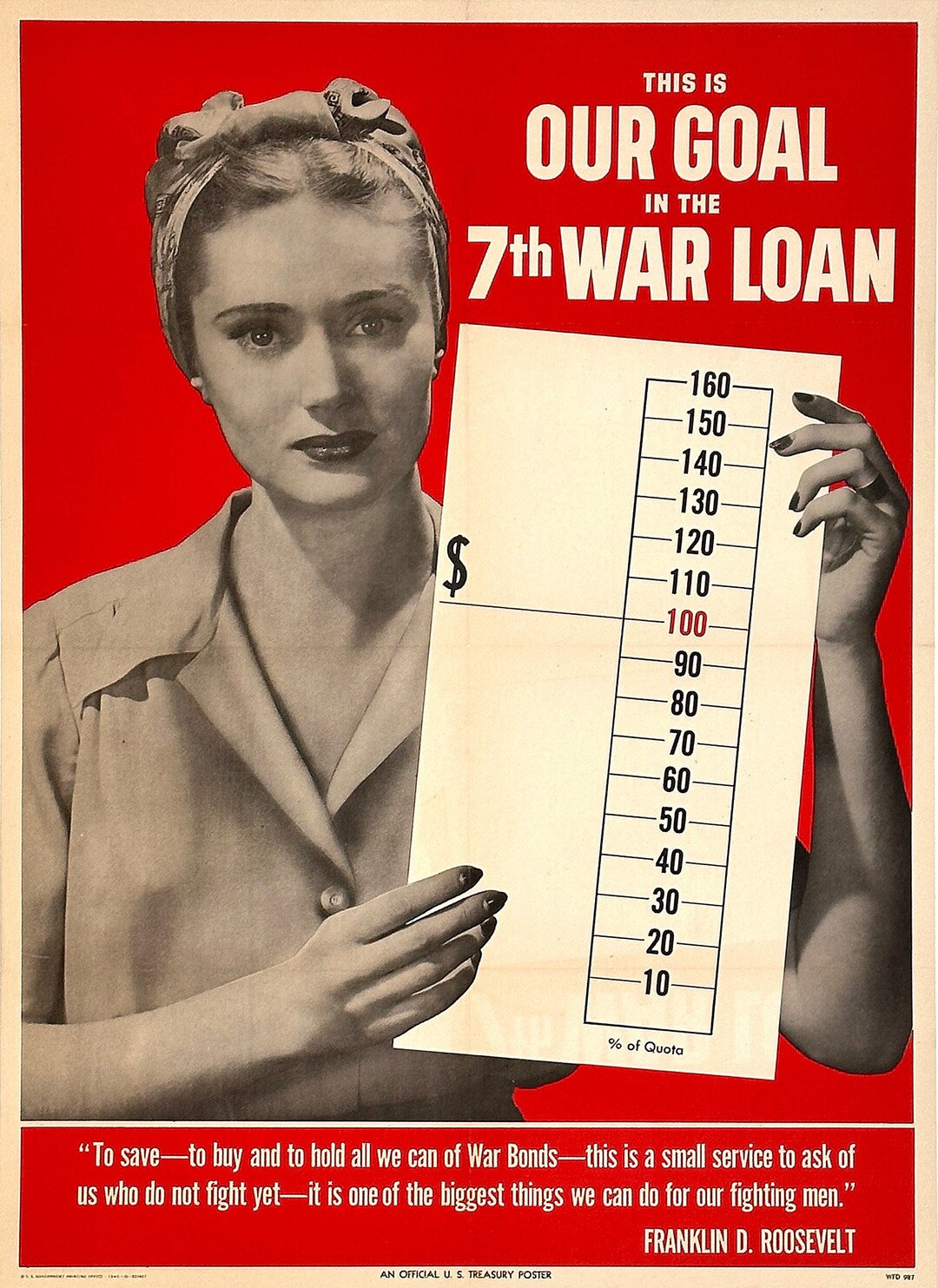 Original Vintage WWII Poster Our Goal in the 7th War Loan - Etsy