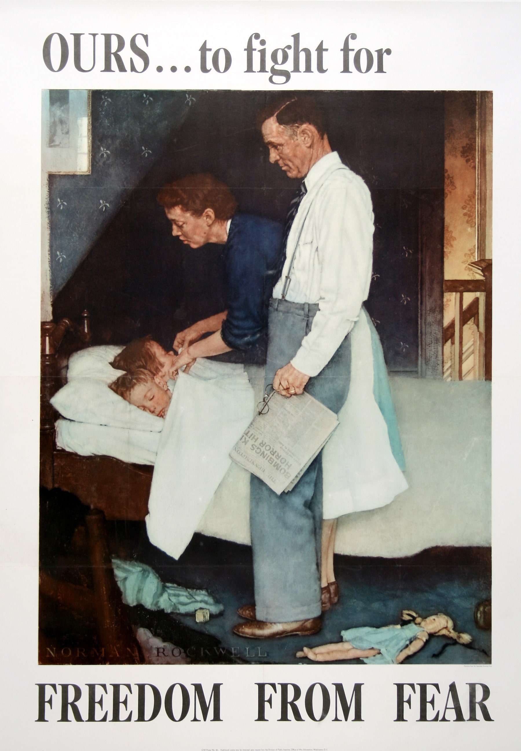 Freedom From Fear by Norman Rockwell 1943 Original Poster Vintage in ...