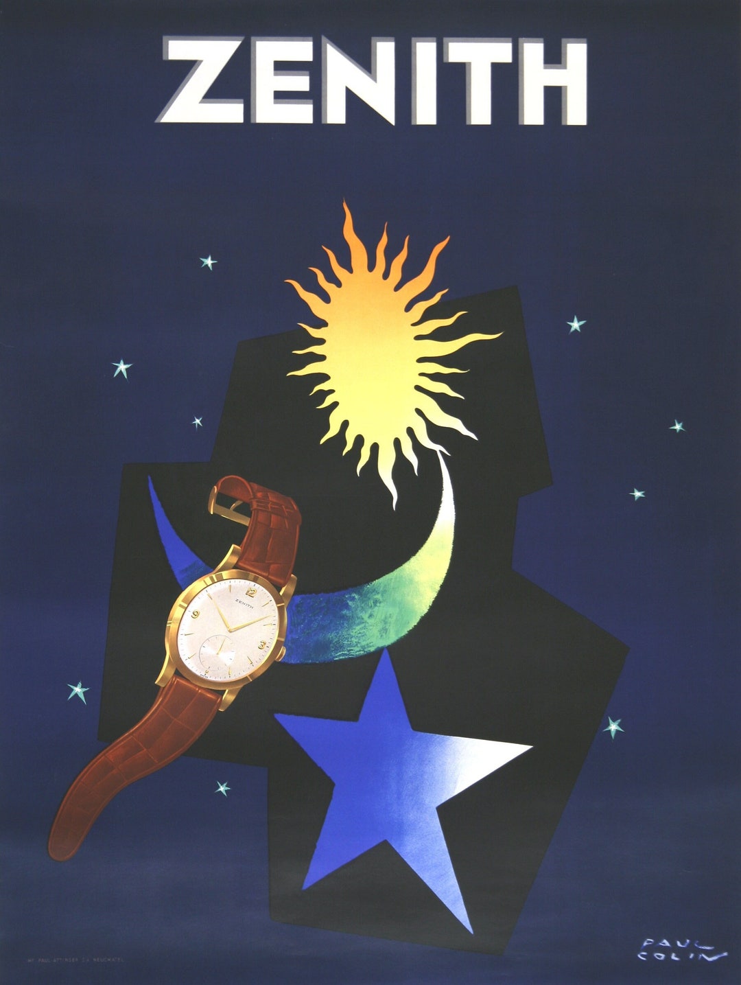 Original Vintage Poster for Zenith Watch Company by Paul Colin - Etsy