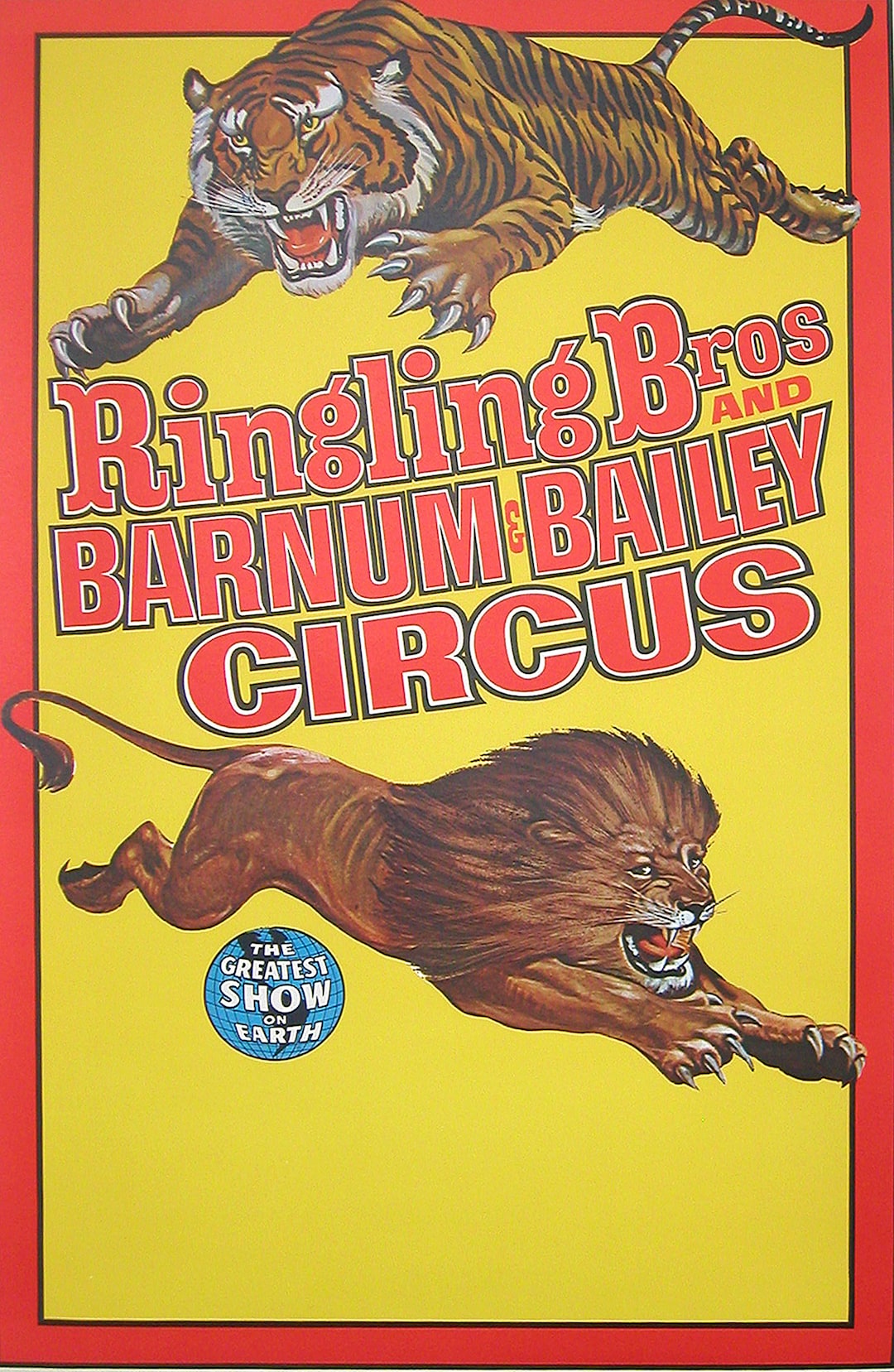 Ringling Brothers Barnum and Bailey Circus Original Vintage Poster Lion ...