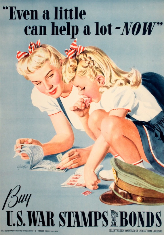Original American WWII 1942 Poster by Parker Even A Little - Etsy