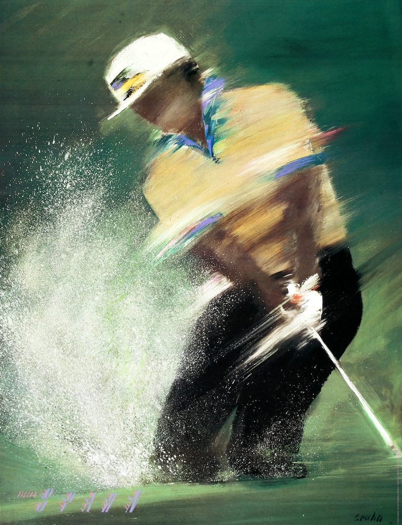 Orignal Poster by Victor Spahn Golfer C1985 - Etsy