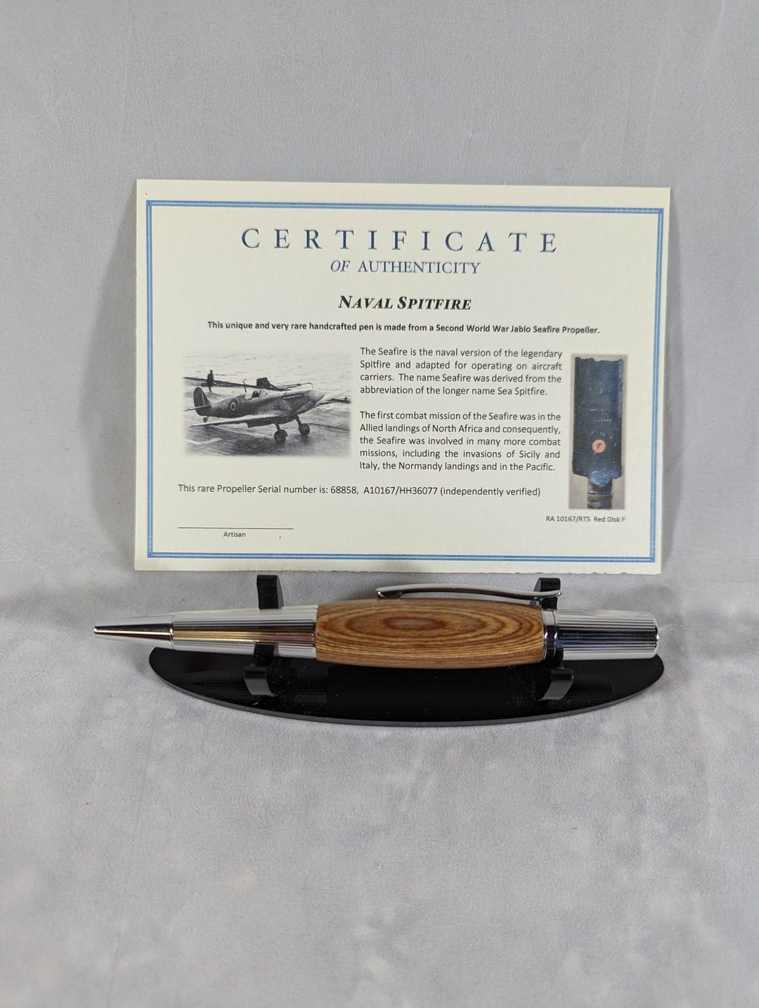 Naval Spitfire seafire Propeller Pen - Etsy