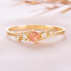 Unique Minimalist 14k Gold Diamond Cz Promise Ring for Her, Dainty Art ...