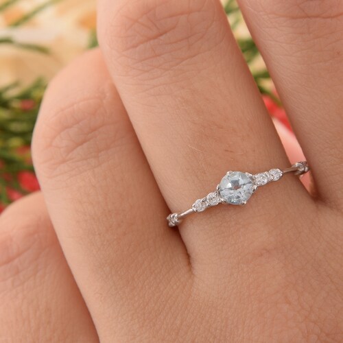 Unique Simple & Dainty Silver Promise Ring for Her White Cz | Etsy