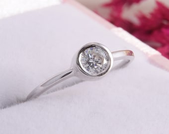 Simple Sterling Silver Promise Ring for Her Small Womens | Etsy