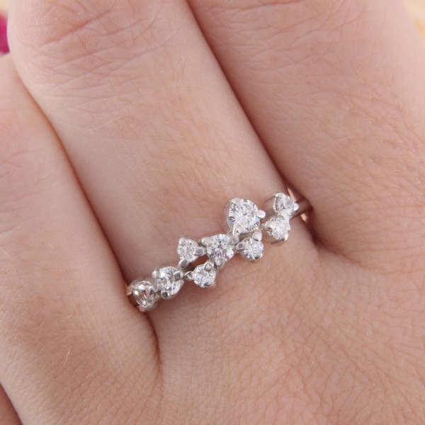 Cluster Wedding Band - Etsy