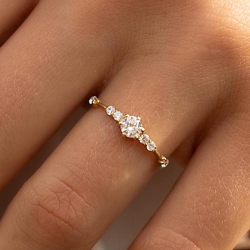Cz Engagement Ring - Etsy