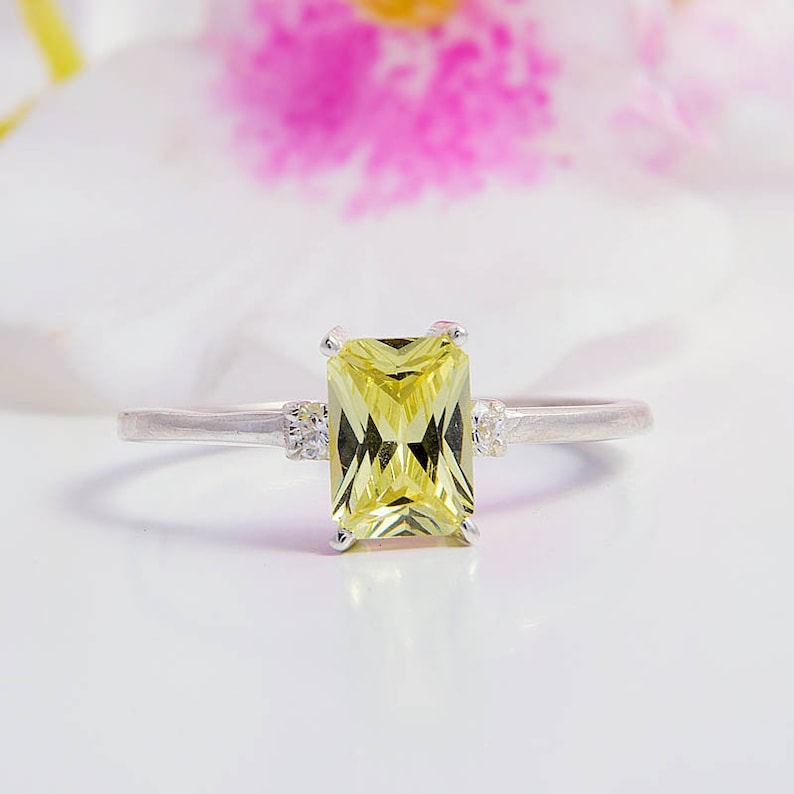 Simple & Dainty Sterling Silver Peridot Promise Ring for Her, Unique ...