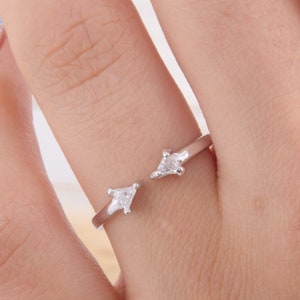 2 Birthstone Ring, Silver Family Ring, 2 Stone Ring, Dual Stone Ring ...