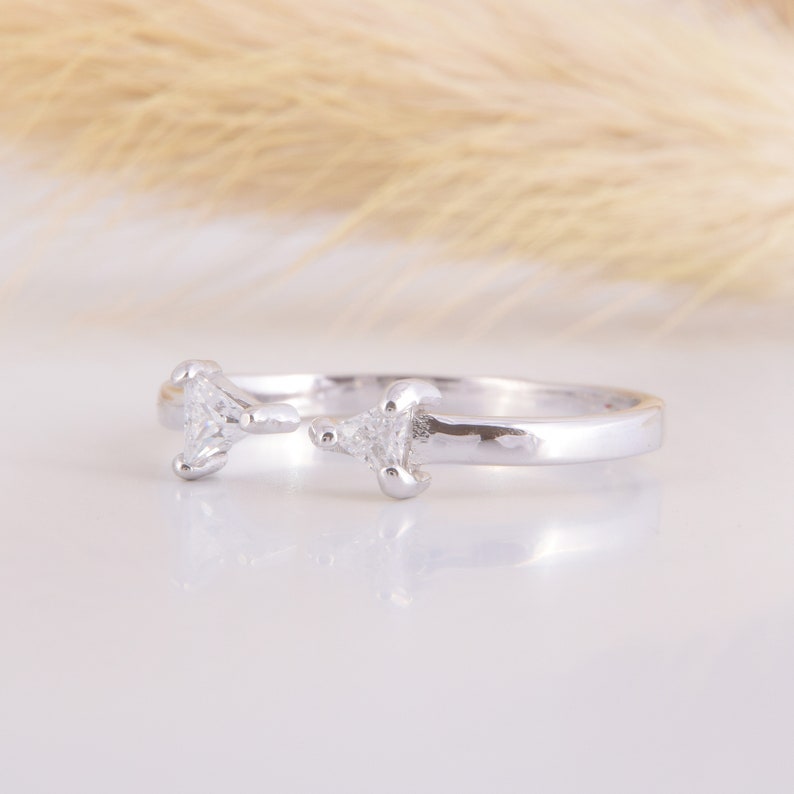 2 Birthstone Ring Silver Family Ring 2 Stone Ring Dual - Etsy