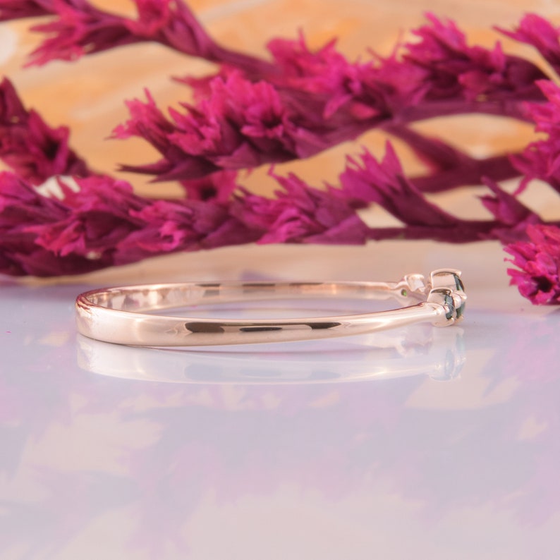 Rose gold emerald promise ring for her Womens emerald ring | Etsy