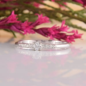 925 Sterling Silver Delicate Promise Ring for Her, Dainty & Simple ...