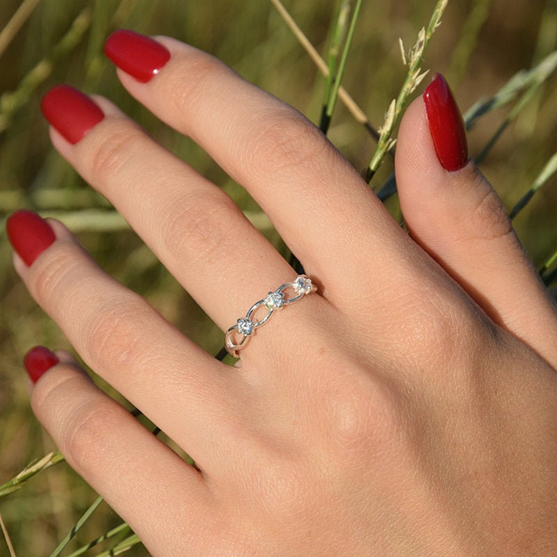 Simple Womens Promise Ring Womens Art Deco Ring Dainty - Etsy