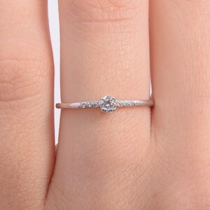 925 Sterling Silver Delicate Promise Ring for Her, Dainty & Simple ...