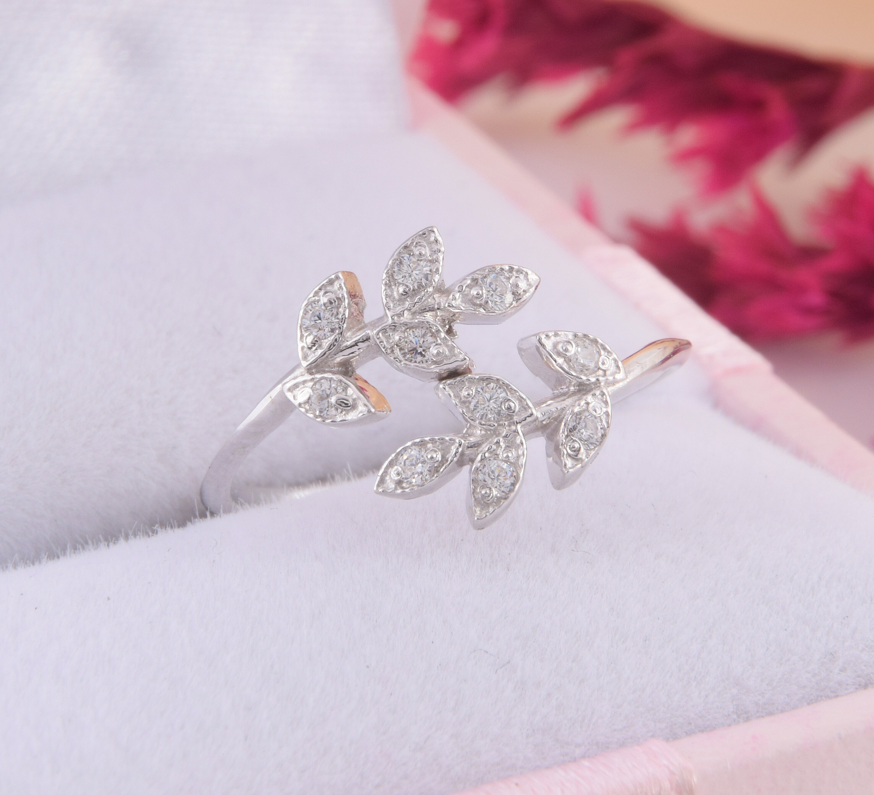 Branch with leaves ring Silver promise ring Promise ring for | Etsy