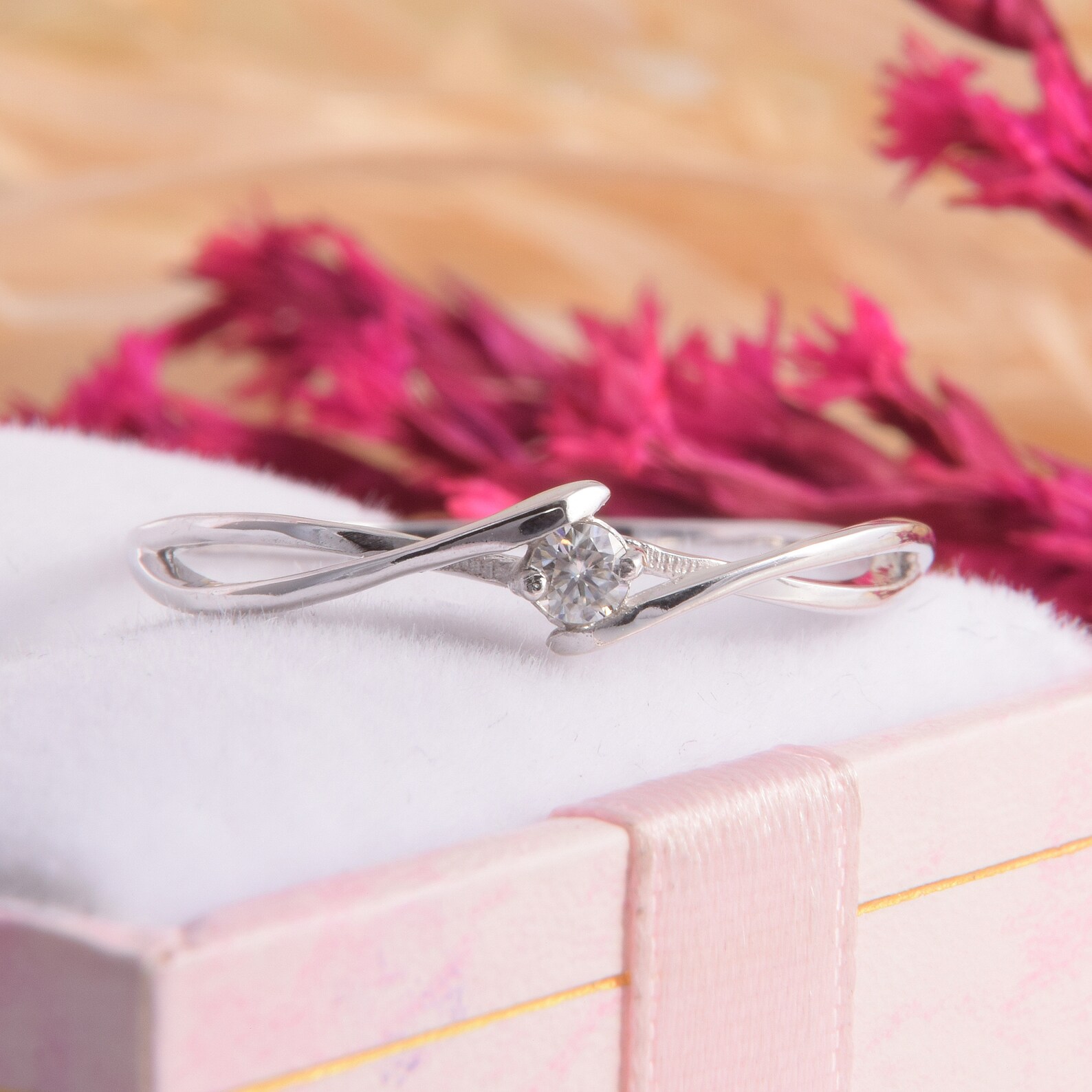 White Gold Celtic Promise Ring for Women Dainty Promise Ring | Etsy