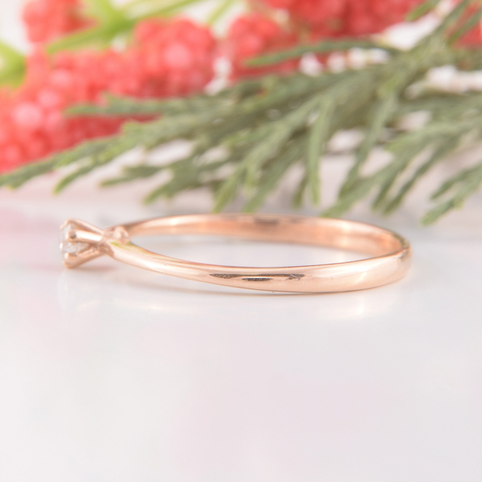 Womens Small Promise Ring Simple Promise Ring Dainty Gold | Etsy