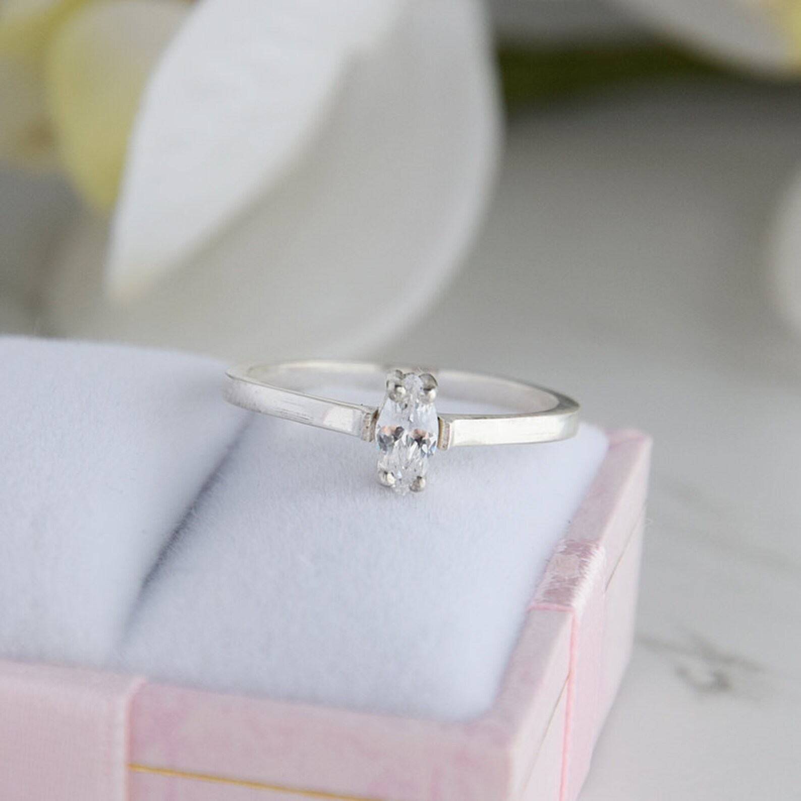 Simple Sterling Silver Promise Ring for Her Small Womens - Etsy