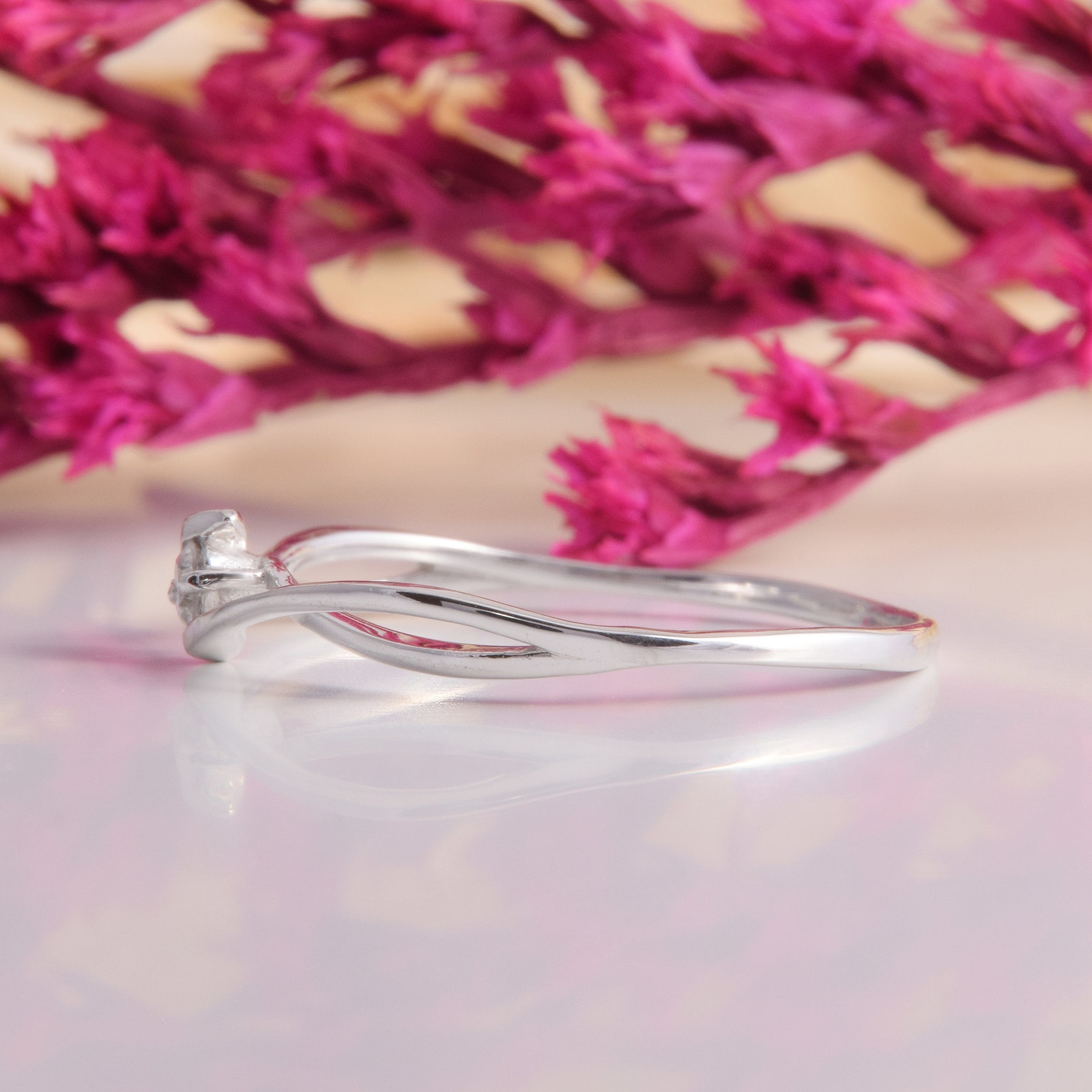 White Gold Celtic Promise Ring for Women Dainty Promise Ring | Etsy