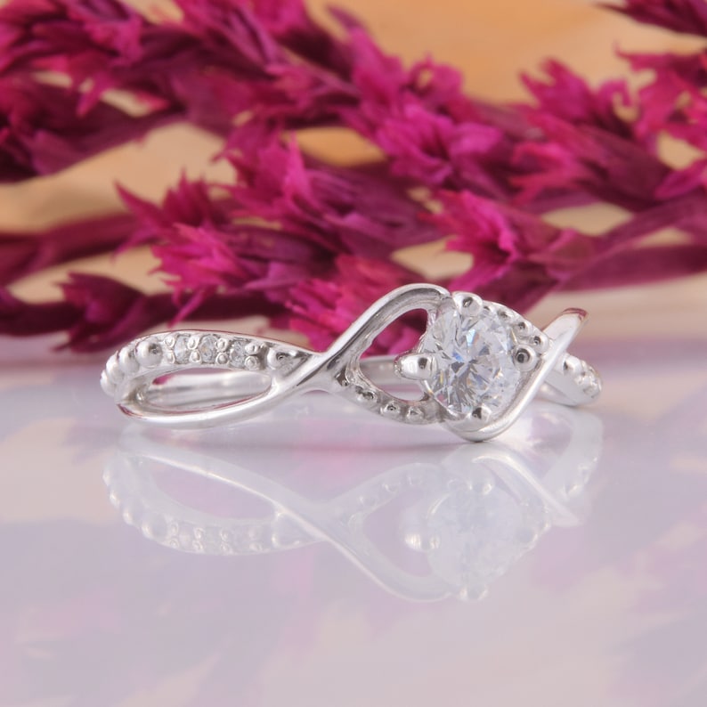 Womens gold promise ring Unique promise ring for her Elegant | Etsy