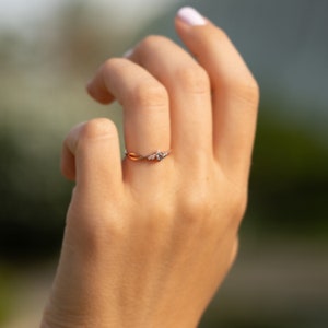 Dainty Celtic Style Alexandrite Promise Ring for Her, Unique Minimalist ...