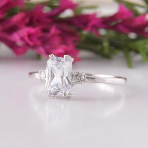 Unique 925 Sterling Silver Art Deco Promise Ring for Her, Simple ...